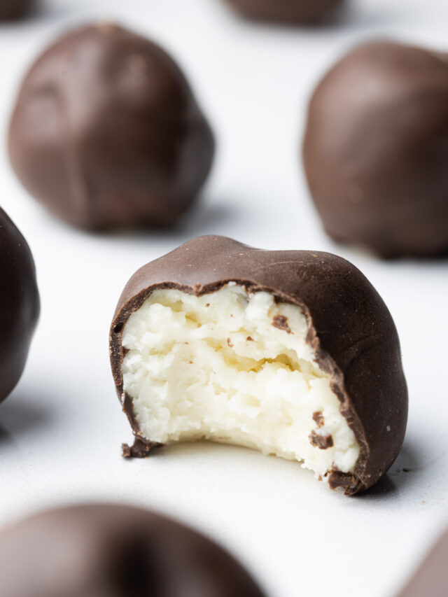 Chocolate Covered Mint Bourbon Balls Without Nuts • Flour de Liz